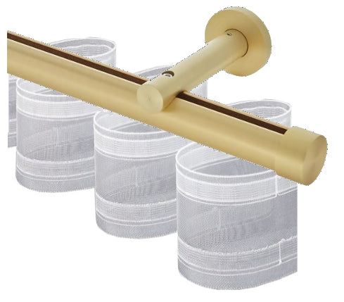 Wave Channel Curtain Rod, 28mm Brushed Brass – Curtain Hardware ...