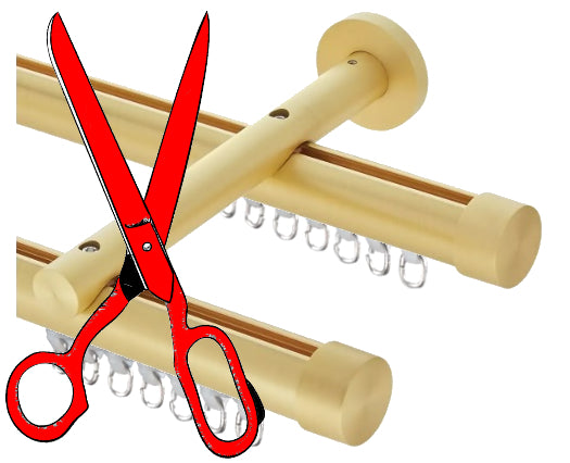 Cut-to-Size Double Channel Rod for Free Flow Curtains, 28mm Brushed ...