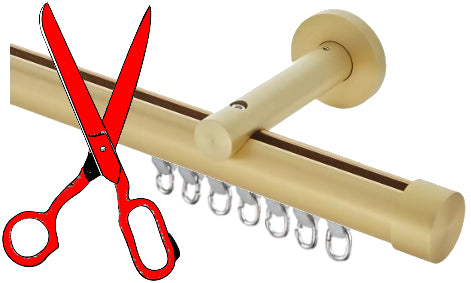 Cut-to-Size Channel Curtain Rod, 28mm Brushed Brass – Curtain Hardware ...