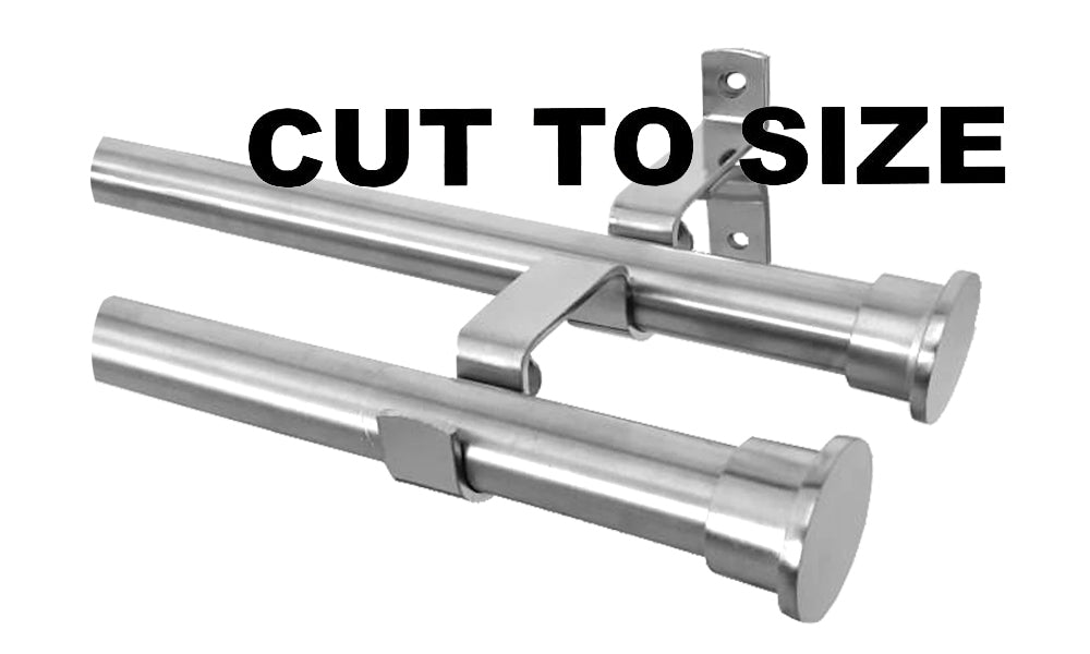 Cut-to-Size Double Curtain Rods, 25mm Stainless 1.0m-6.0m Lengths ...